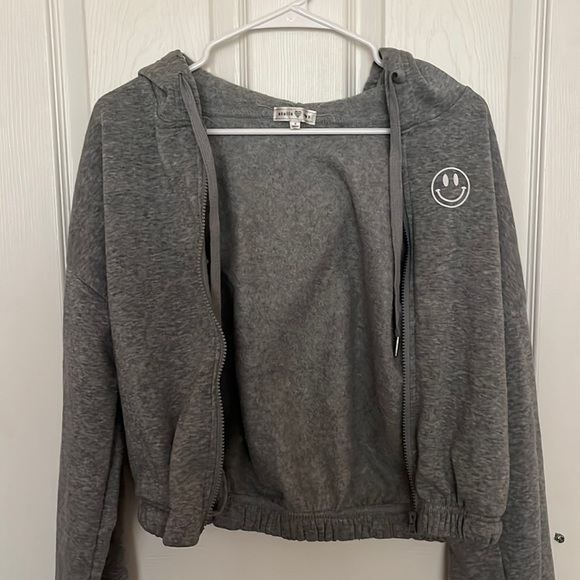 Stella Viva | Jackets & Coats | Stella Viva Preppy Grey Cropped Zip Up ...